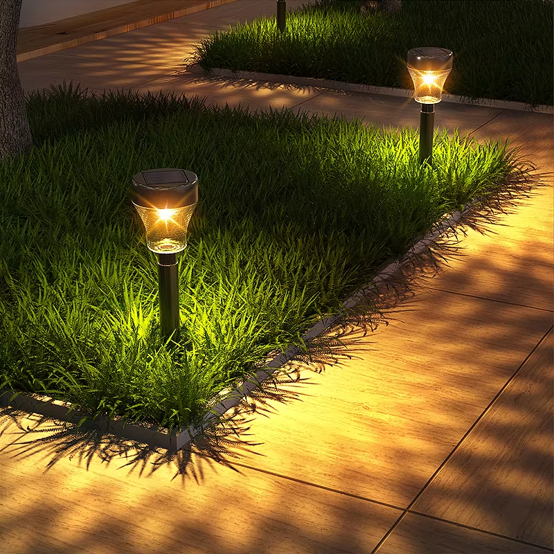 Quality Tri color changing light and solar lawn light, courtyard garden path decorative for sale
