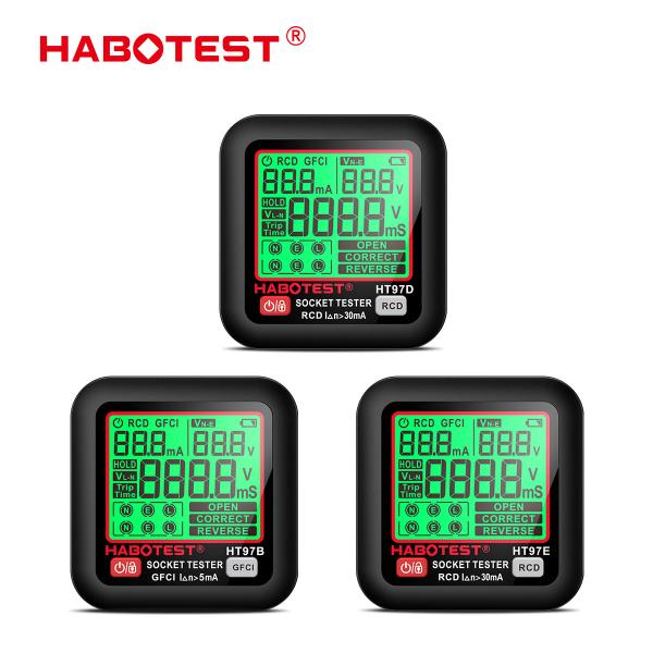 Quality HT97 Digital Socket Tester Smart Voltage Detector RCD GFCI Voltage Test EU US UK for sale
