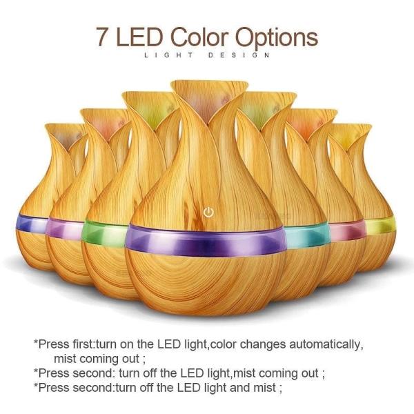 Quality Compact 300ml Wood Flower Vase Design Ultrasonic Humidifier Diffuser for Home for sale