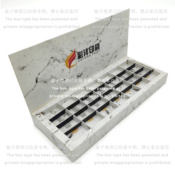 Quality 56 Hole Slots Rigid Gift Box Chocolate Candy Cookie Custom Gift Packaging Box for sale