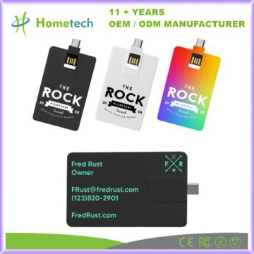 Quality Portable Credit Card Shape USB C Flash Drive With Durable Metal Casing For for sale