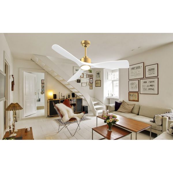 Quality 52 Ceiling Fan With Dimmable Light ABS Warm White Natural White Cool White for sale