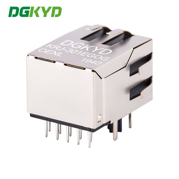 Quality Dual color lamp horizontal network port KRJ-301EGOGOENL Gigabit RJ45 communicati for sale