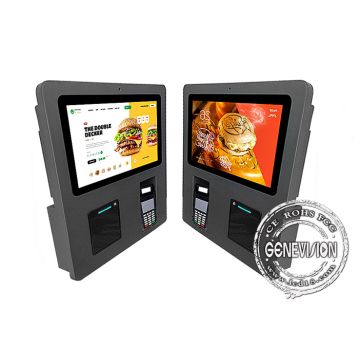 Quality Black Wall Mount Self Service Touch Screen Kiosk 15.6'' With POS Holder And for sale