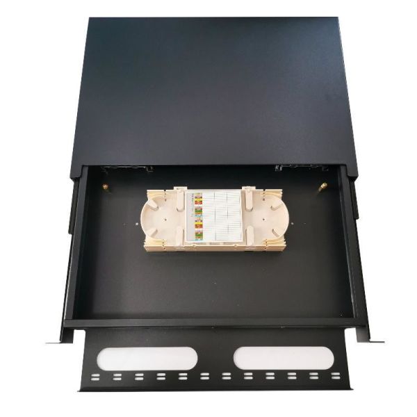 Quality Rack Mount Fiber Optic Patch Panel 1U Ventilated 19 Inch ODF 24 Core for sale