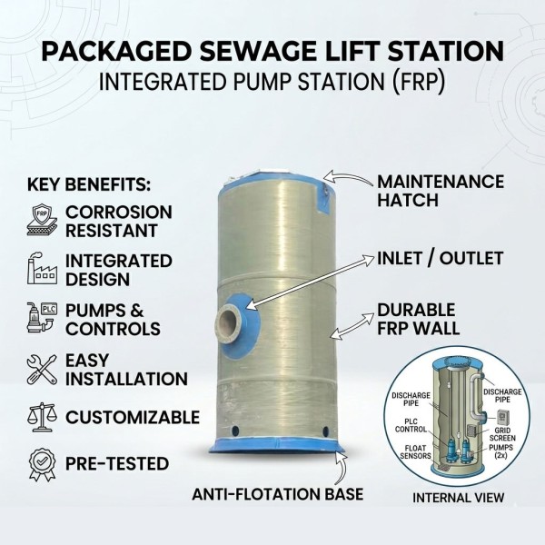 Quality Integrated Packaged Sewage Lift Station Drainage Equipment for Flood Control for sale