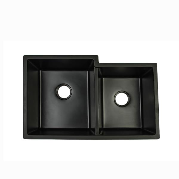 Quality 260mm Double Quartz Stone Kitchen Sink Undermount In Multiple Colors for sale