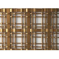 Quality Bronze Ornamental Square Architectural Woven Metal Mesh Building Facade 7.8kg/M2 for sale