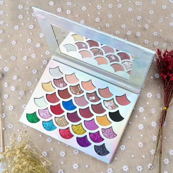 Quality Mermaid Shell Shape Eye Makeup Eyeshadow High Pigmented Glitter Type 32 Colors for sale
