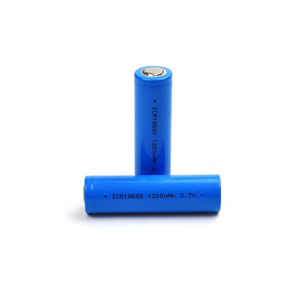 Quality Lithium Ion 1200mAh 3.7 V Battery ICR18650 Rechargeable Cell for sale