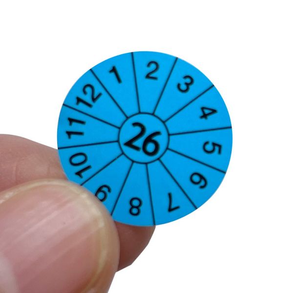 Quality Waterproof Vinyl Fire Extinguisher Stickers Blue 20mm Round Labels for sale