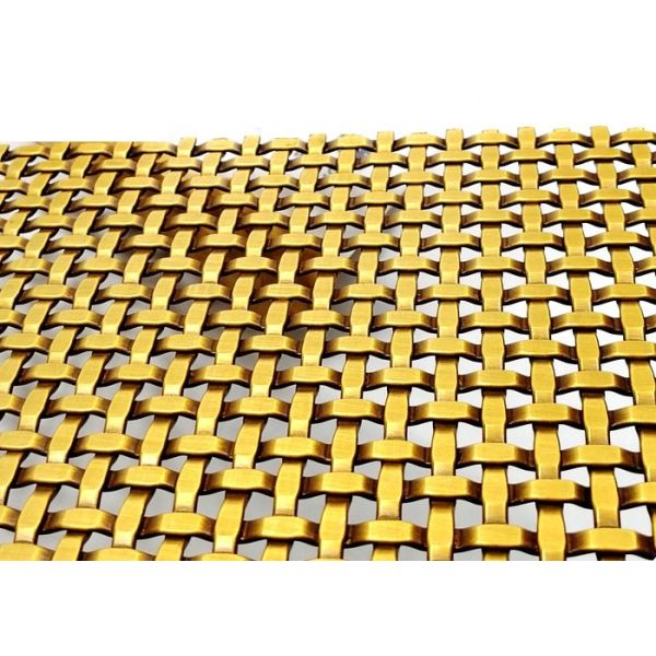 Quality Antique Plated Woven Architectural Metal Mesh Fabric For Elevator Interior for sale