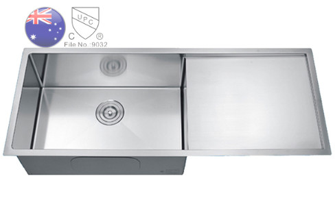Quality UPC SS Rectangular Undermount Kitchen Sink With Drainboard Household for sale