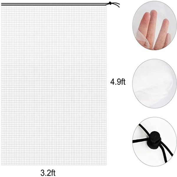 Quality Plastic Type HDPE Insect Bird Bug Barrier Mesh With Drawstring for Growing Fruit for sale