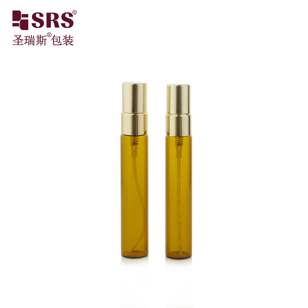 Quality BLPA-8ML 15mm DIA Amber Empty Glass Vial Tube Spray Bottle With Fine Mist for sale