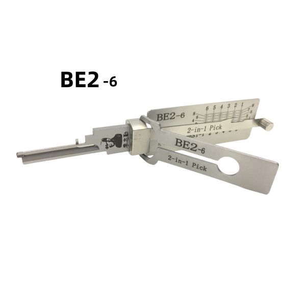 Quality Lishi Tool 2-in-1 BE2-6 Model Corrosion-Resistant Decoder & Pick Locksmith Tool for sale