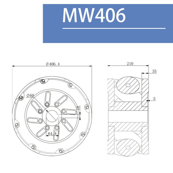 Quality 16 Inch 406mm Omnidirectional Wheels Continuous Path Control Mode for sale