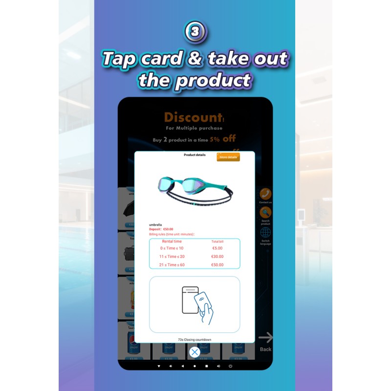 Tap the card to collect the product