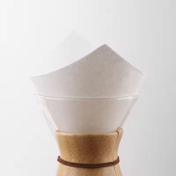 Quality 30x30cm Pour Over Glass Pot Chemex Coffee Filter Paper White And Brown for sale