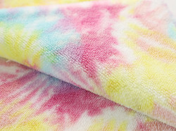 Quality Tie Dyed Rainbow Garment Soft Sherpa Fabric 240gsm 150D for sale