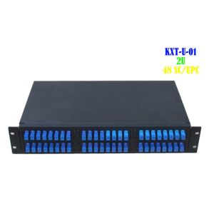 Quality 2U Rack Fiber Patch Panel 48 Port , Fiber Optic Termination Panel Cabinet for sale