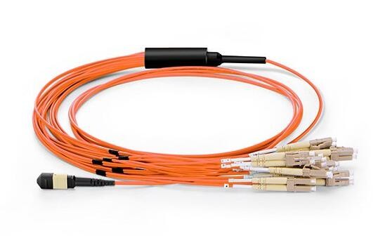 Quality Fanout 24F Cores Mtp To LC Mpo Fiber Patch Cord for sale