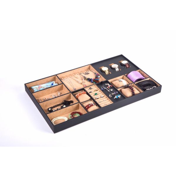 Quality Luxury Modular Wardrobe Jewelry Drawer Organizer - Handmade Premium Leather & Velvet (Model 23.05.00108) for sale
