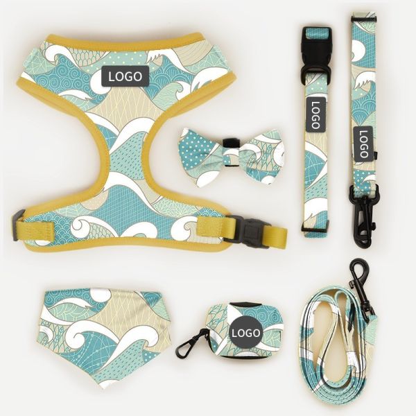 Quality Custom Pattern Designers Reversible Polyester Pet Harness Sets Personalized for sale