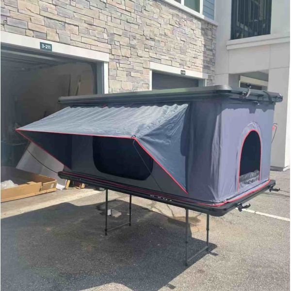 Quality 2025 Camping Aluminum 3 Person Outdoor Hiking Rooftop Roof Top Car Tent Triangle Clamshell Hard Shell Tent on the Rooftop for sale