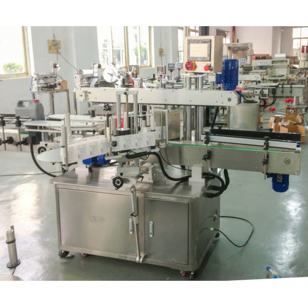 Quality Automatic Double Side Flat Label Machine Square Can Bucket Hexagon Jar Bottle for sale