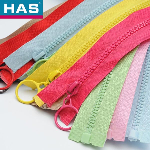 Quality Eco Friendly Plastic Zippers #5 Colorful Zippers Smooth For Clothes for sale