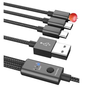2.4A 18W 3 In1 USB 2.0 Charging Cable Timing Auto Power Off