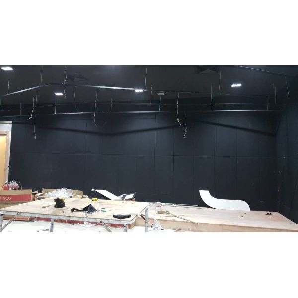 Quality 2/2/0.5mm Formica Laminate Black Color Microperforated Wooden Sound Absorbing Acoustic Panels for sale