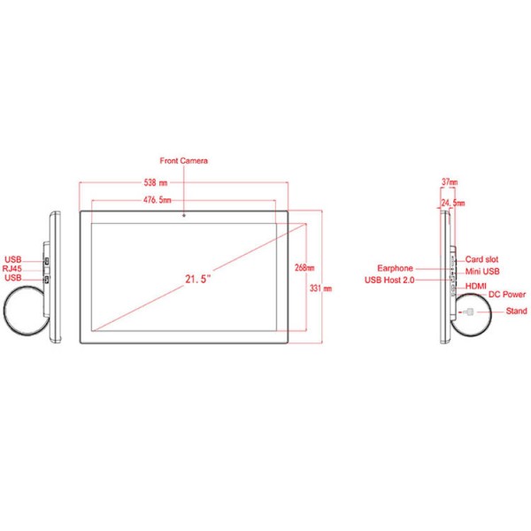 Quality High Definition RK3399 21 Inch Android Tablet / All In One Touch Screen Computer for sale
