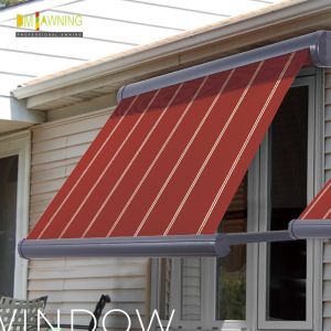 Quality Aluminum Drop Arm Electric Retractable Window Awnings Remote Control for sale