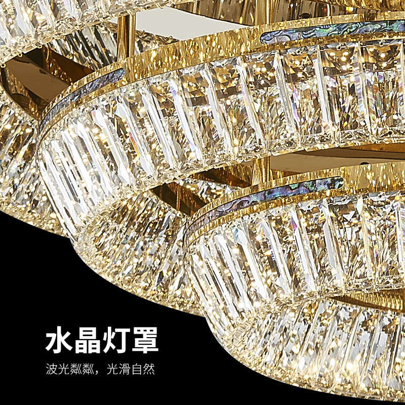 45W 75W 135W Circular Crystal High Ceilings Chandeliers Light Crystal ...