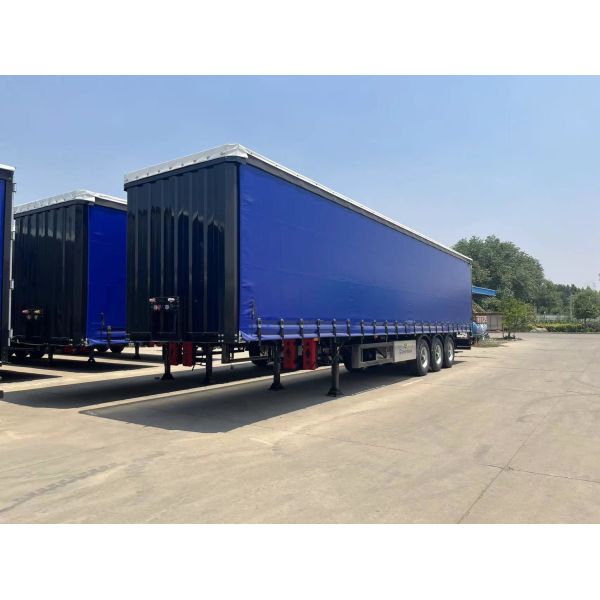 Quality 1310mm Wheel Base Dry Van Cargo Curtain Side Semi Trailer With Jost E100 Landing Gear for sale