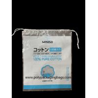 Quality 0.04mm LDPE Plastic Drawstring Bags For Cotton Cosmetic Packaging for sale