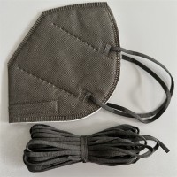 Quality Elastic Stretchy Ear Loops 4mm Black Polyester Spandex Flat Cord For 3D Face for sale