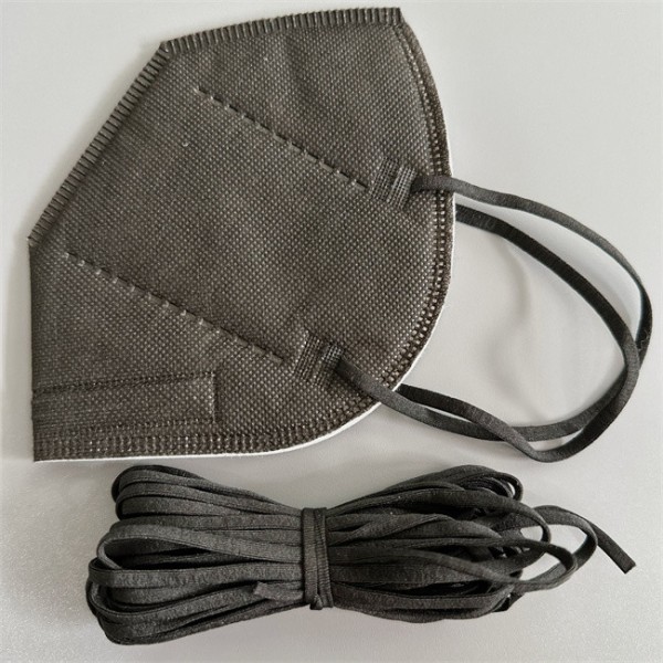 Quality Elastic Stretchy Ear Loops 4mm Black Polyester Spandex Flat Cord For 3D Face Mask for sale