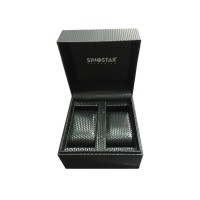 Quality Custom Made Fashion Double Watch Box Hot Stamping Logo Recyclable For Men for sale