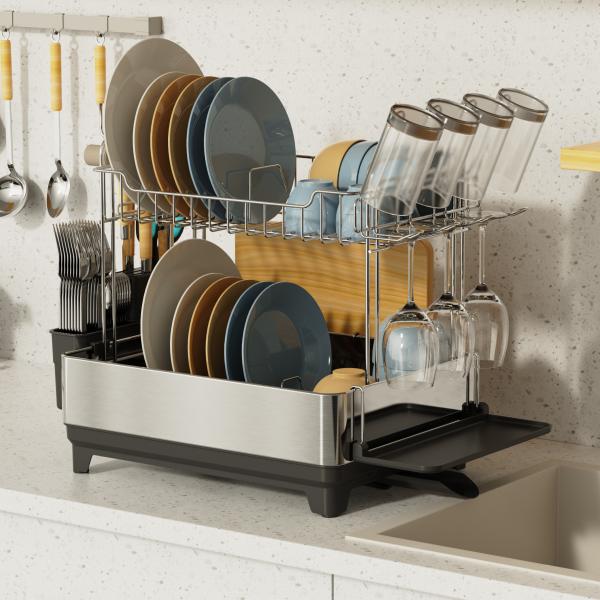 Quality Rectangle Stainless Steel Detachable Dish Rack For Organizing for sale