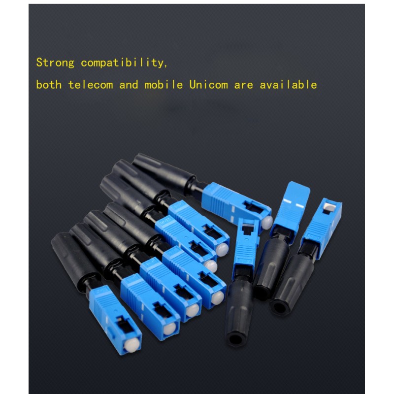 Factory Direct Sale OEM Fiber Optic Equipment FTTH Tools Embedded Singlemode 0.9 2.0 3.0mm Sc/APC Plastic Quick Fiber Optic Fast Connector