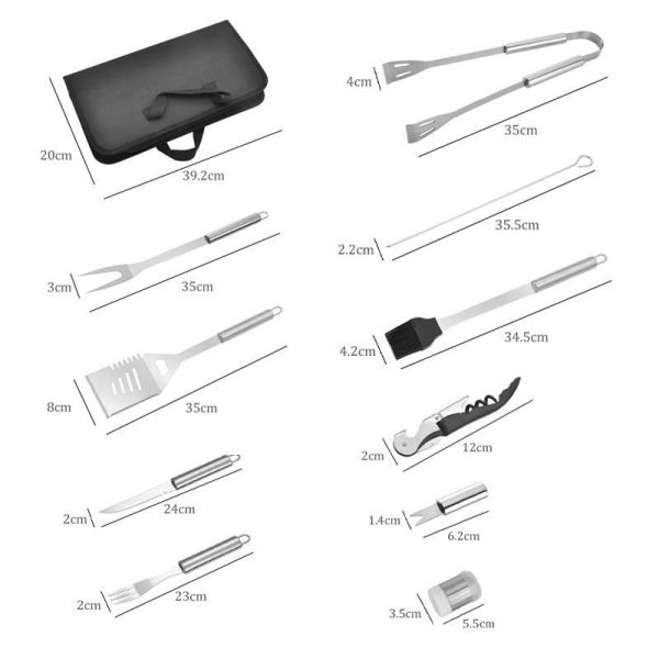 Quality Outdoor Camping Accessories Portable BBQ Tools Set with Customized Logo and Carry Bag for sale