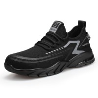 Quality Men’s Lightweight Steel Toe Safety Shoes Mesh Upper PU Sole Breathable Anti for sale