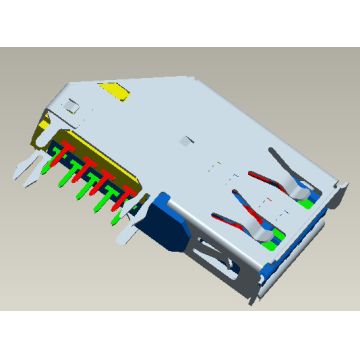 Quality High Speed Input Output Connectors Usb 3.0 Type A Connector 90° Dip Type for sale