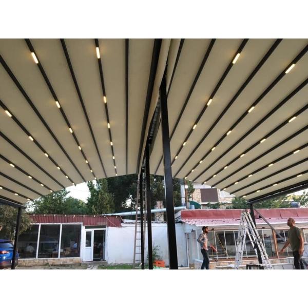 Quality Outdoor electric LED retractable roof pergola and pergola components for sale
