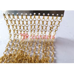 Quality Decorative Aluminium Chain Strip Metal Mesh Curtain For Ceiling Light Drapery for sale