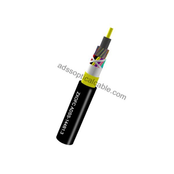 Quality 144 Core ADSS Optical Cable / External Aerial Cable Red White Blue Stripes 100m for sale