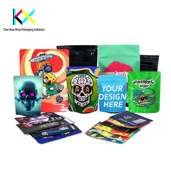 Quality OEM Soft Touch Custom Printed Stand Up Pouch With Child Resistant Zipper for sale